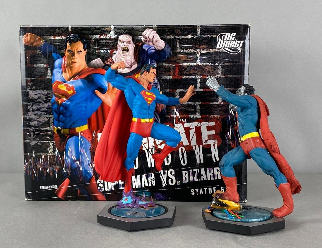 Dc Direct Ultimate Showdown Superman Vs Bizarro Statue Set Auction