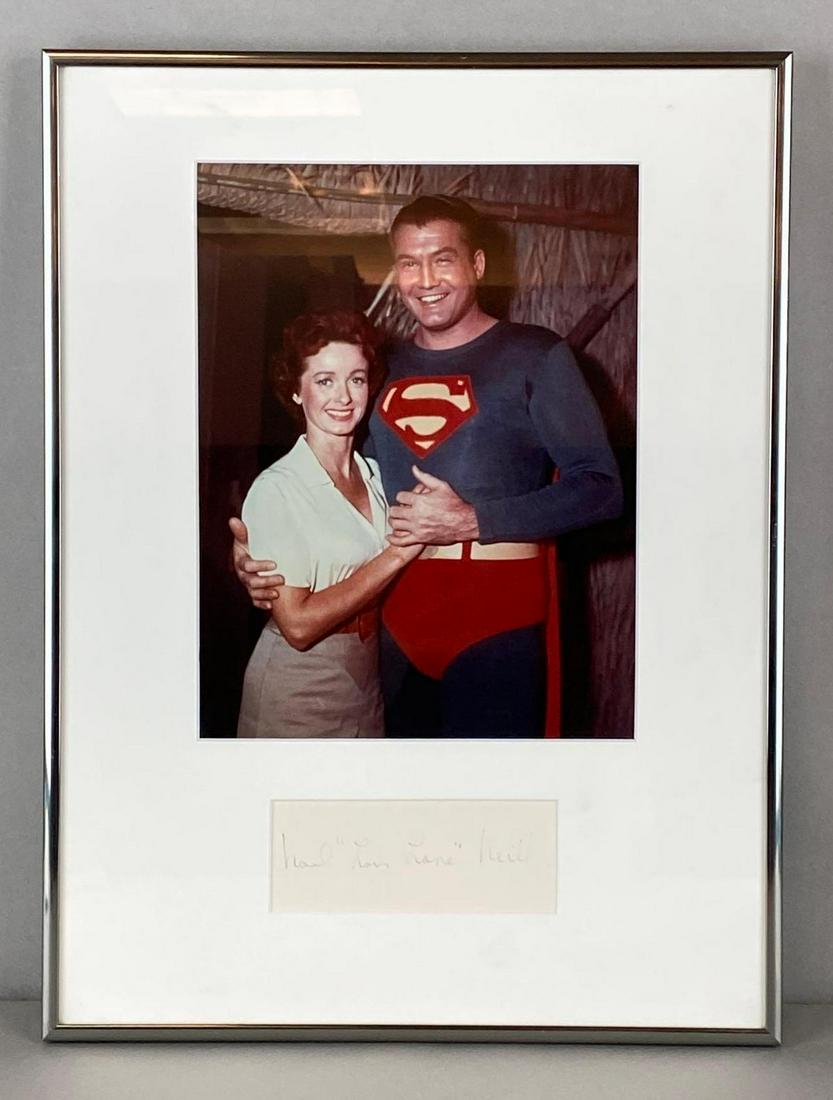 Noel Neil Adventures Of Superman Cut Signature With Photograph