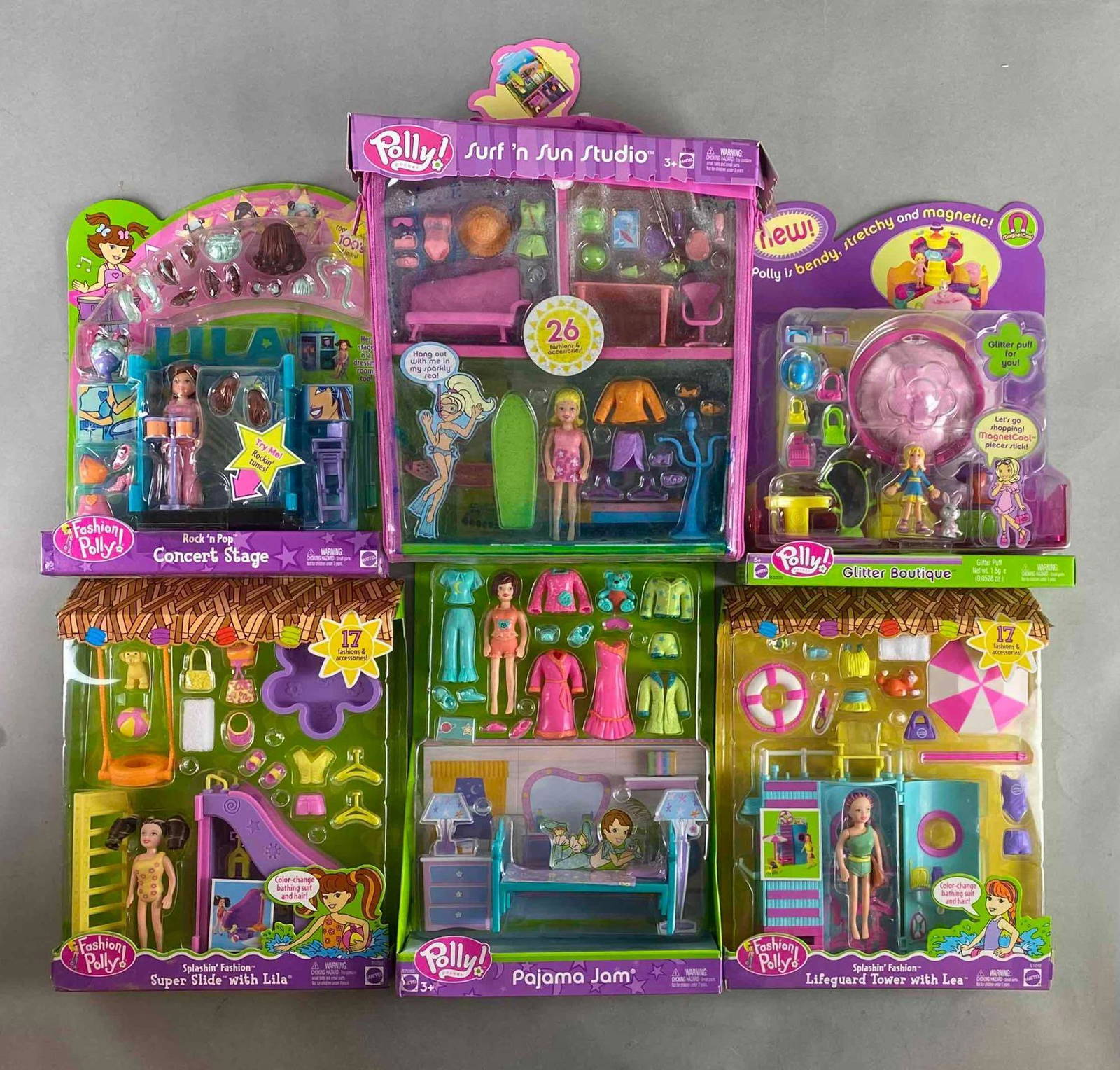 Group Of 6 Mattel Polly Pocket Doll Sets Auction