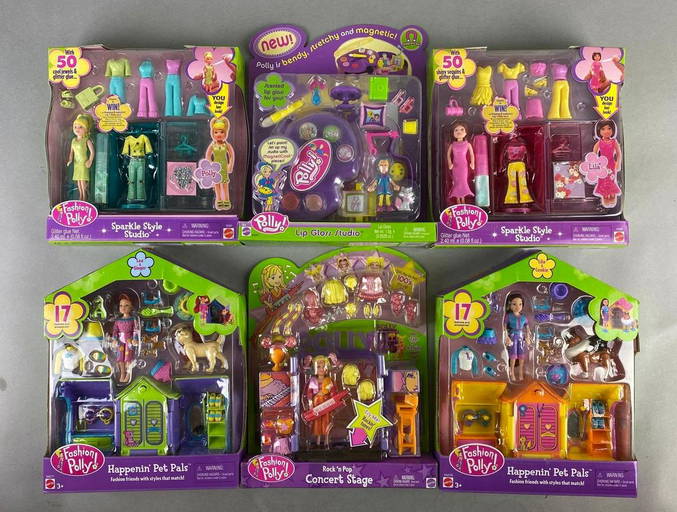 Group Of 6 Mattel Polly Pocket Doll Sets