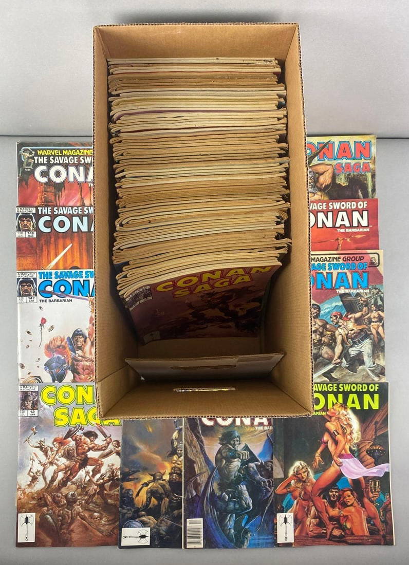 Shortbox Of Marvel Conan Magazine Comic Books Auction