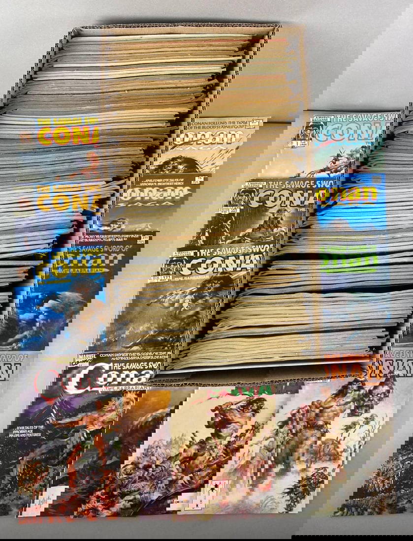 Shortbox Of Marvel Conan Magazine Comic Books Auction