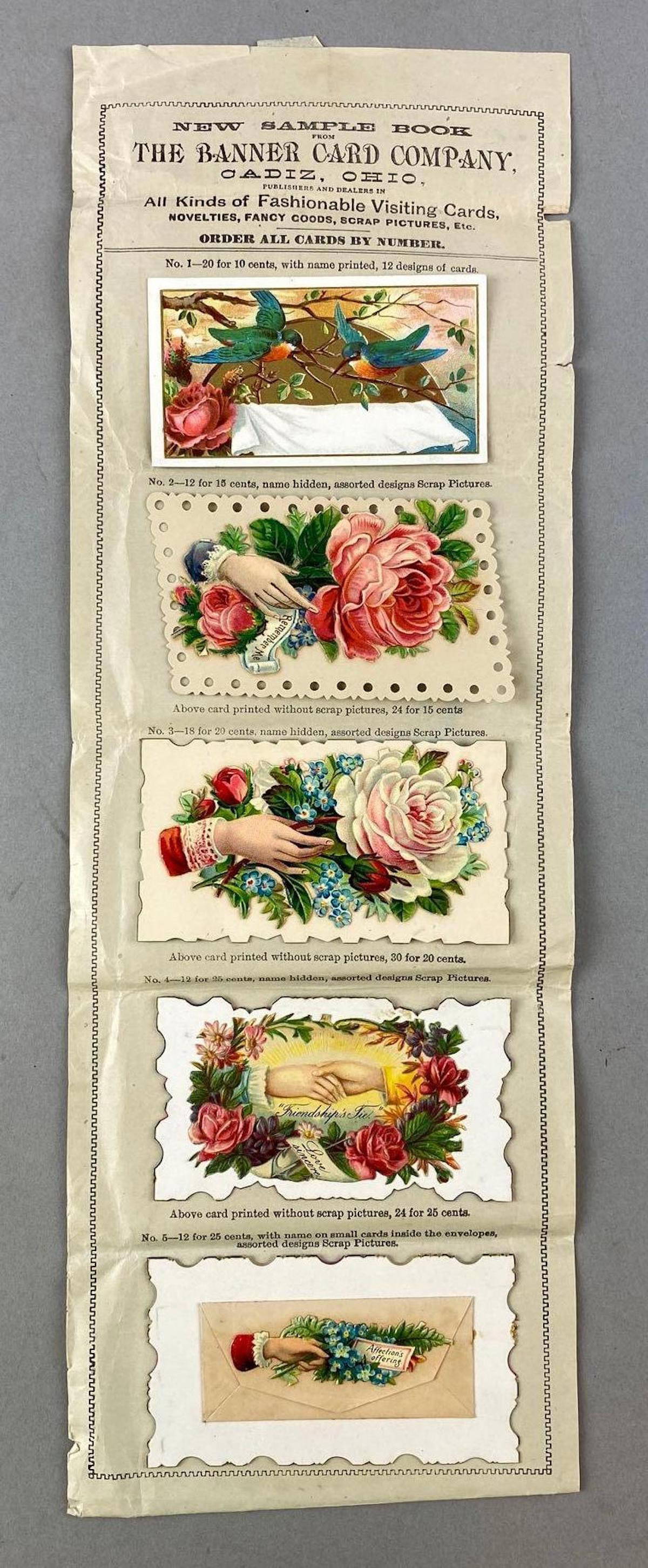 The Banner Card Company Sample Card Sample Book Auction