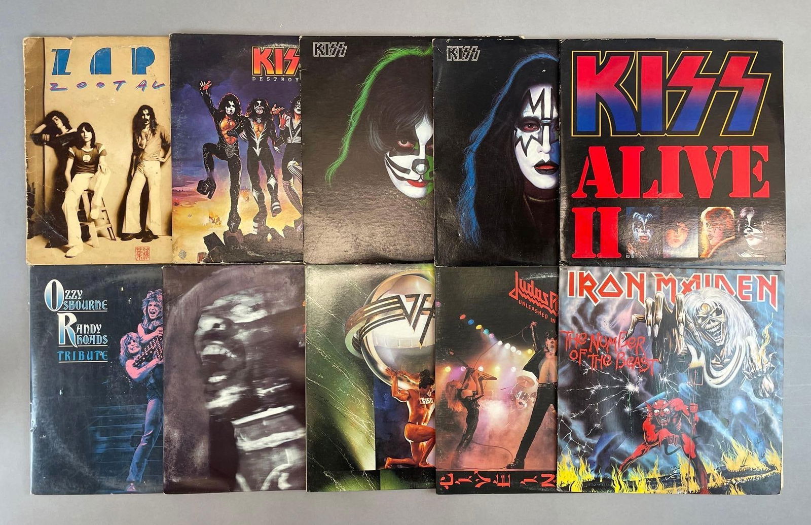 Group Of 10 Vintage Classic Rock Vinyl Records Auction