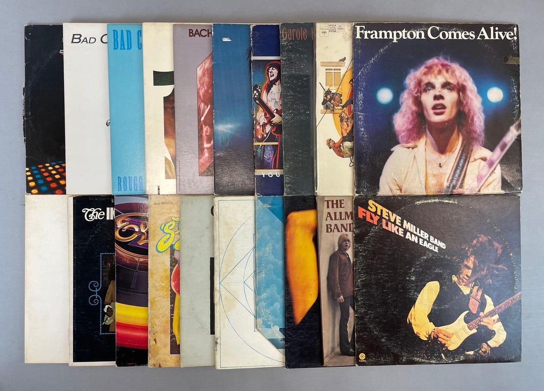 Group Of 20 Vintage Classic Rock Vinyl Records Auction