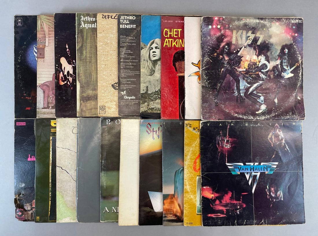 Group Of 20 Vintage Classic Rock Vinyl Records Auction