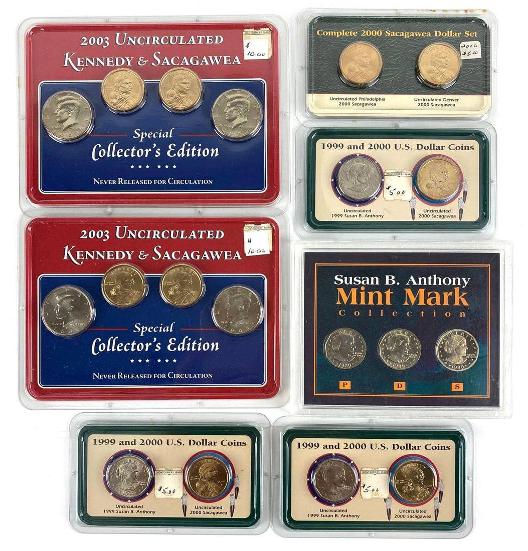 Group Of (7) Sacagawea, Kennedy And Susan B. Anthony Coin Sets Auction