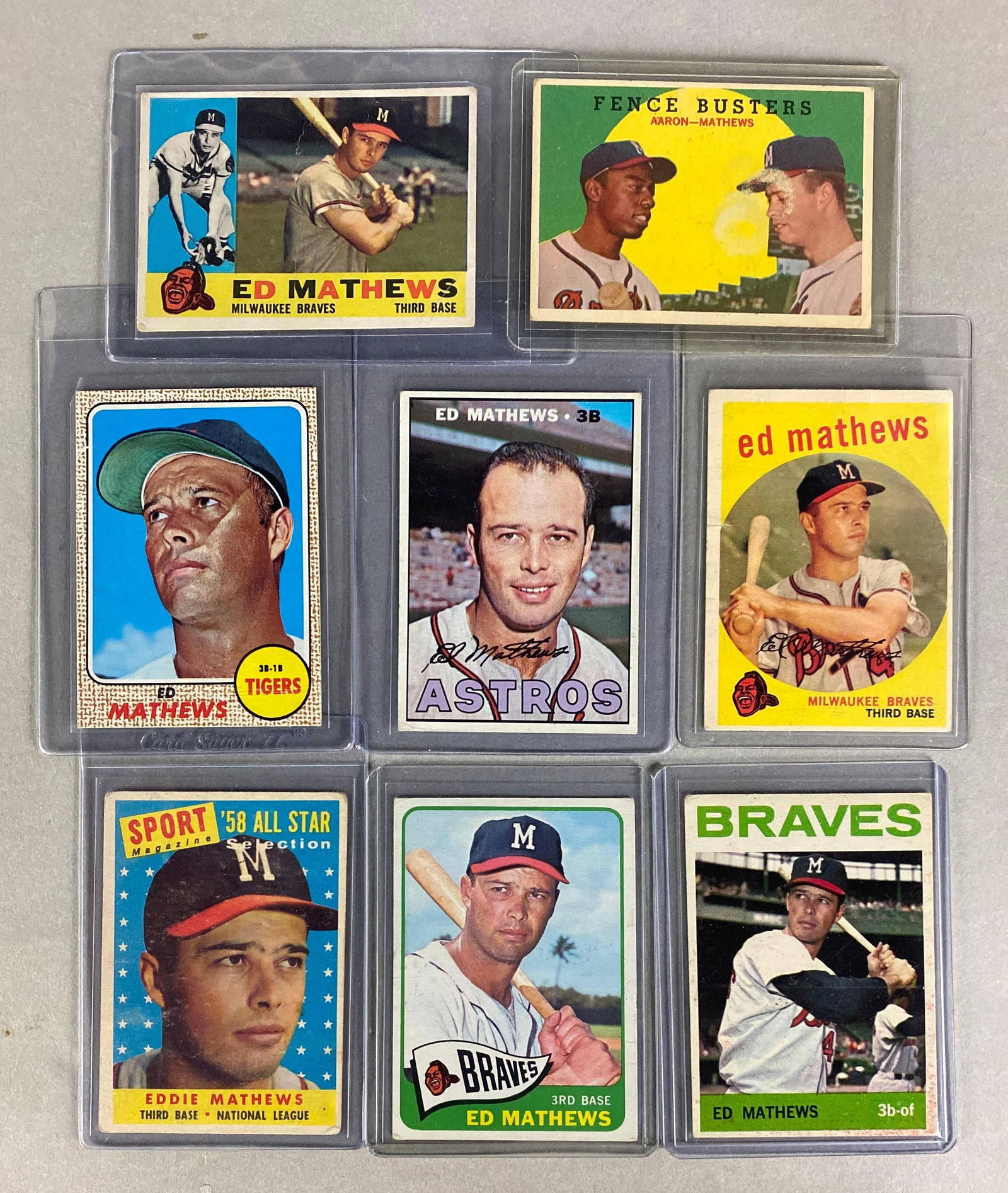 8 - 1958 - 68 Topps Eddie Mathews Cards Auction