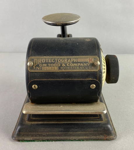 Antique G. W. Todd Model K Protectograph