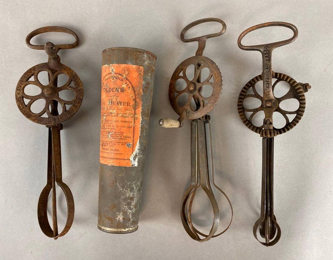 Group Of 3 Antique Cast Metal Gand-crank Egg Beaters Auction
