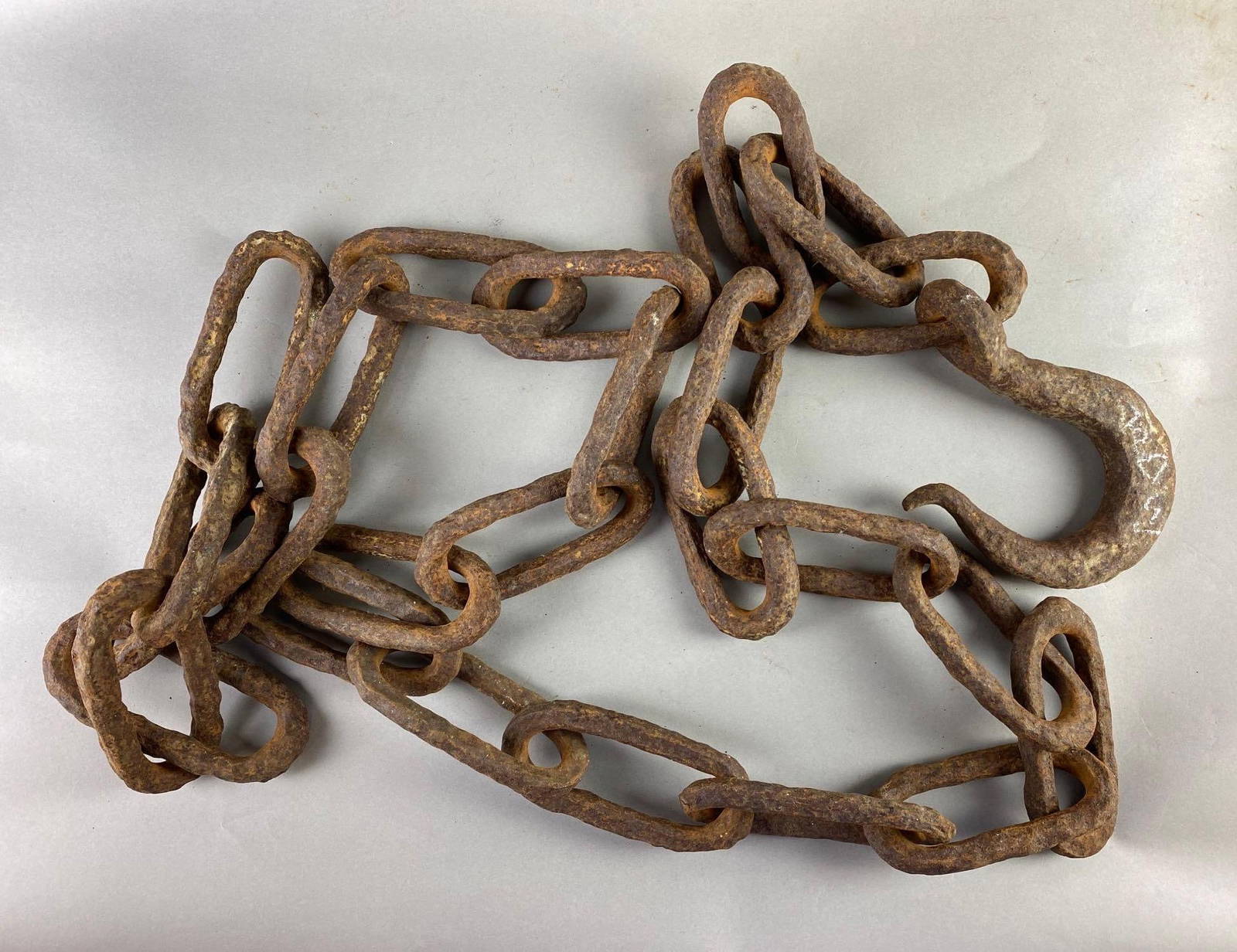 Antique Hand Forged Logging Chain With Hook Auction