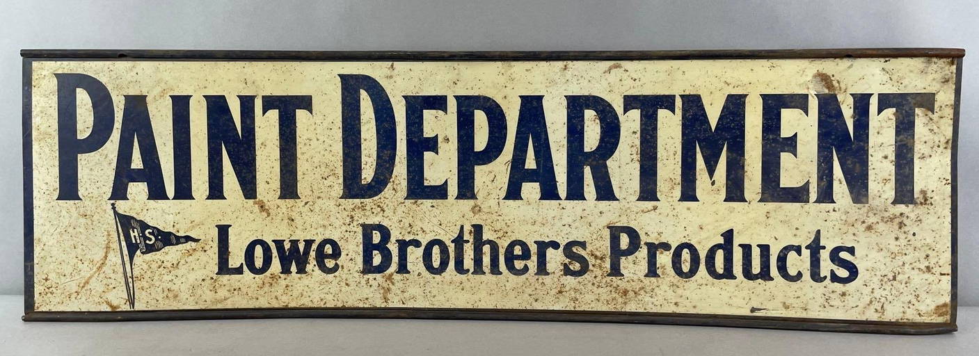 Vintage Lowe Brothers Paint Department Double Sided Advertising Sign