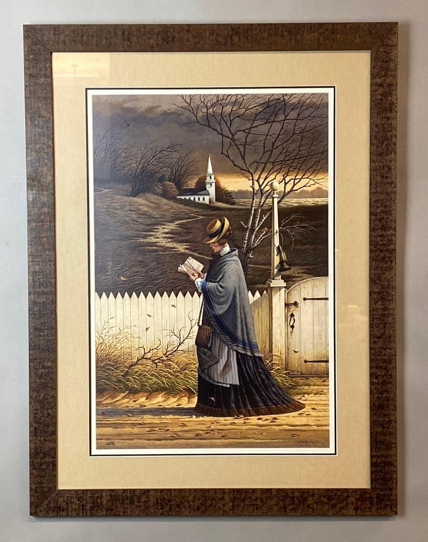 Charles Wysocki Sea Captains Wife Praying Lithograph Print Auction