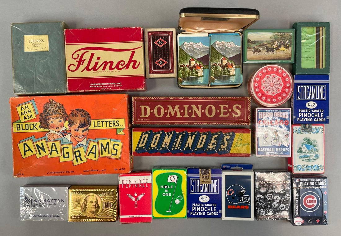 Group Of 20+ Vintage Playing Card Decks And More Auction