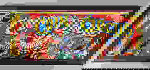 Coin Circus Glass Advertising Slot Machine Marquee Auction