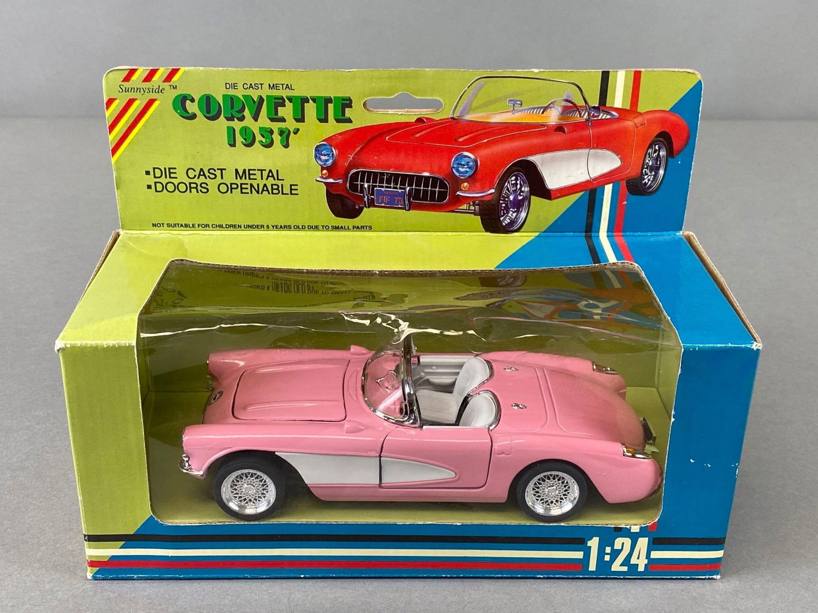 Sunnyside 1957 Pink Convertible Corvette Die Cast