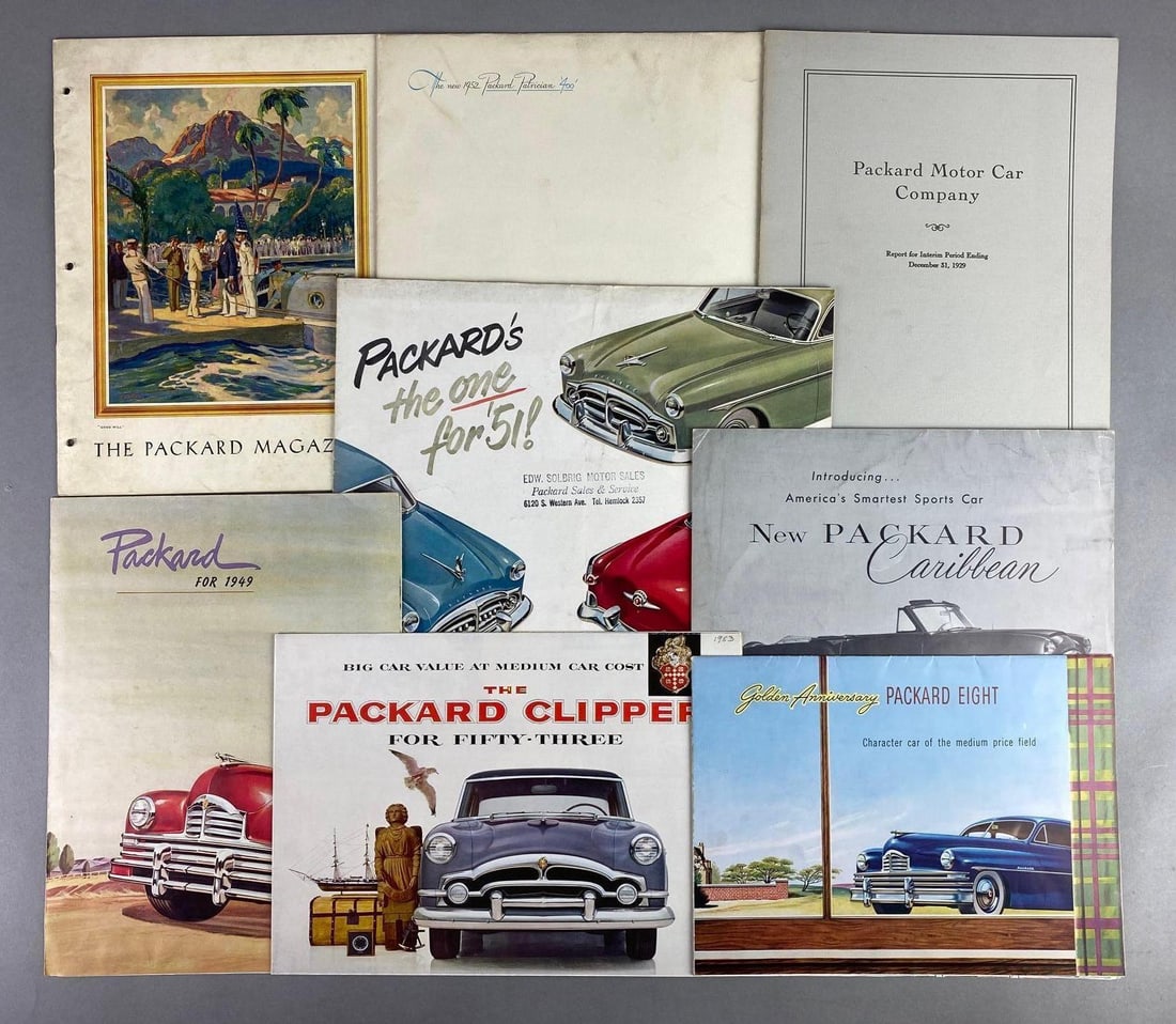 Group Of 8 1920s-50s Packard Automobile Catalogs And Advertisements Auction