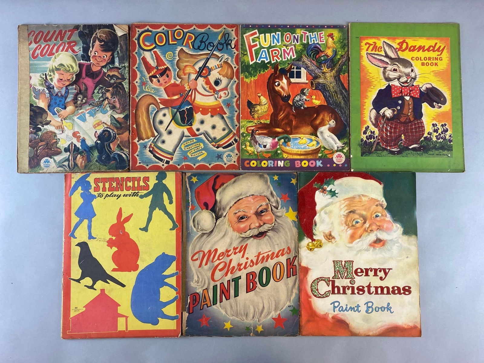 Group Of Old Coloring Books From The 1940s Auction