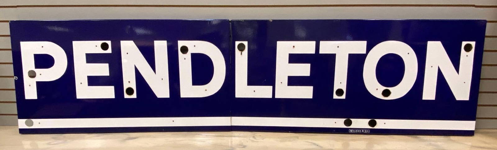 Pendleton Car Dealership Enameled Advertising Sign Auction