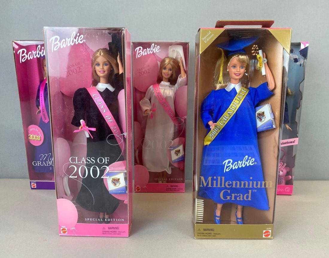 Group Of 5 Mattel Graduation Edition Barbie Fashion Dolls Auction