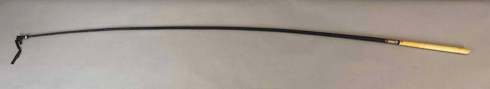 Antique Bamboo And Woven Leather Horse Whip Riding Crop Stick Auction