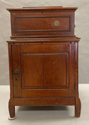 Antique Regina Music Box Cabinet With Discs