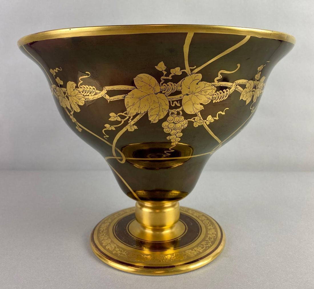 Pickard Signed By Artist Painted Porcelain Punch Bowl With Grape And ...