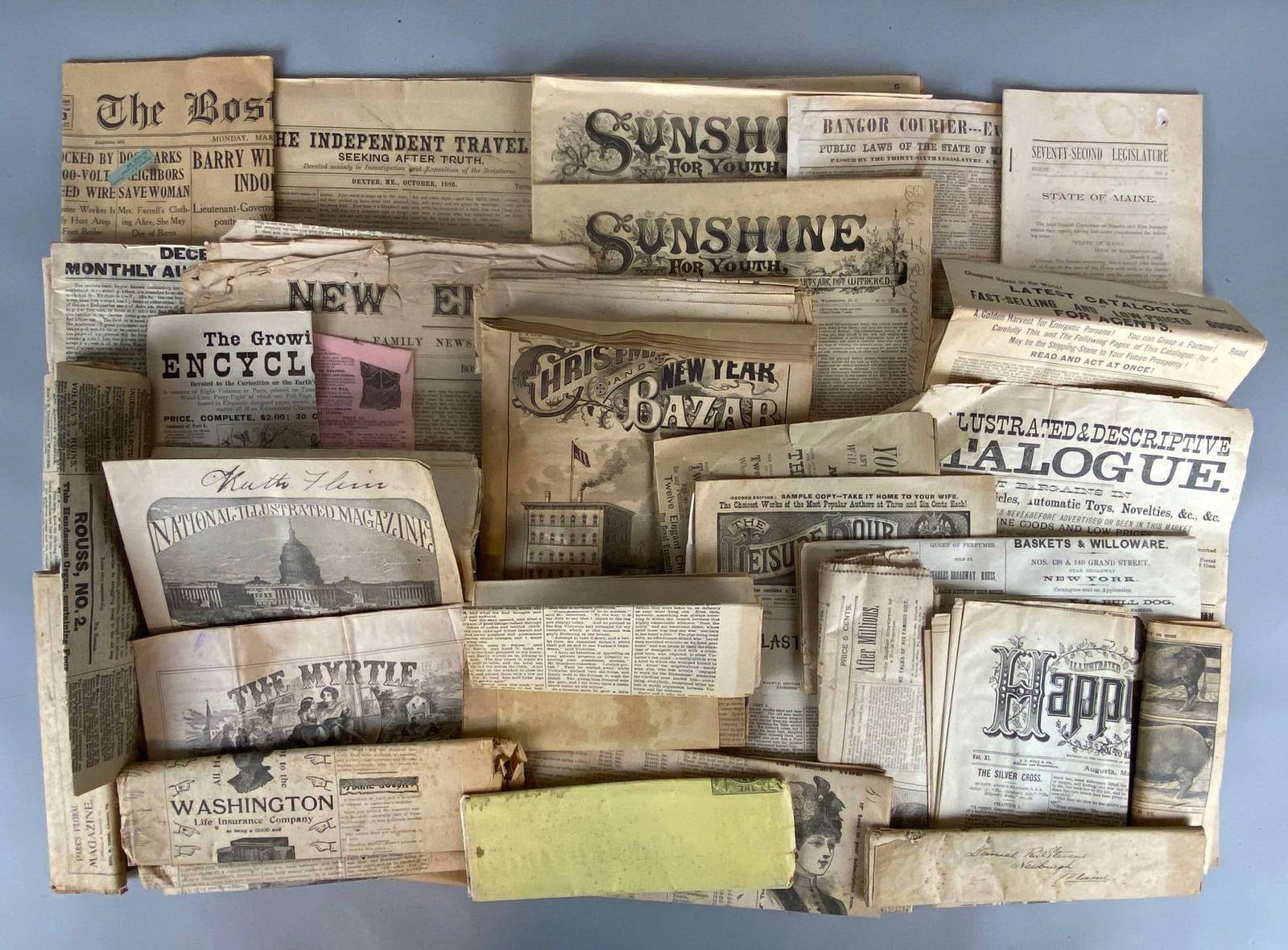 Group Of 20+ Antique New England Newspapers And More Auction
