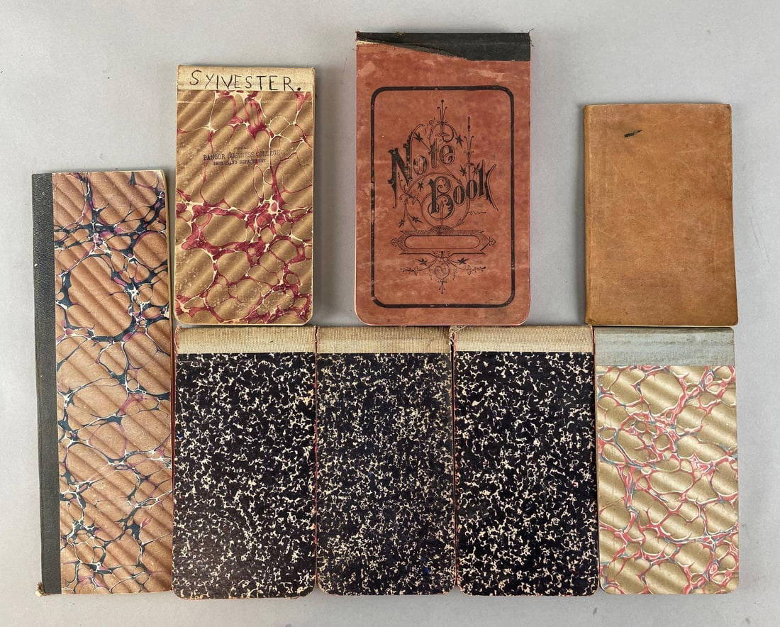 Group Of 8 Antique Notebooks Auction