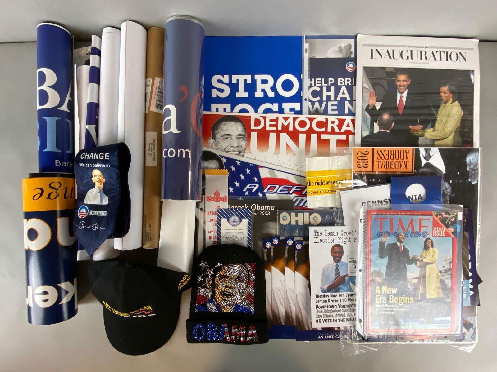 Large Group Of Assorted President Barack Obama Items Auction