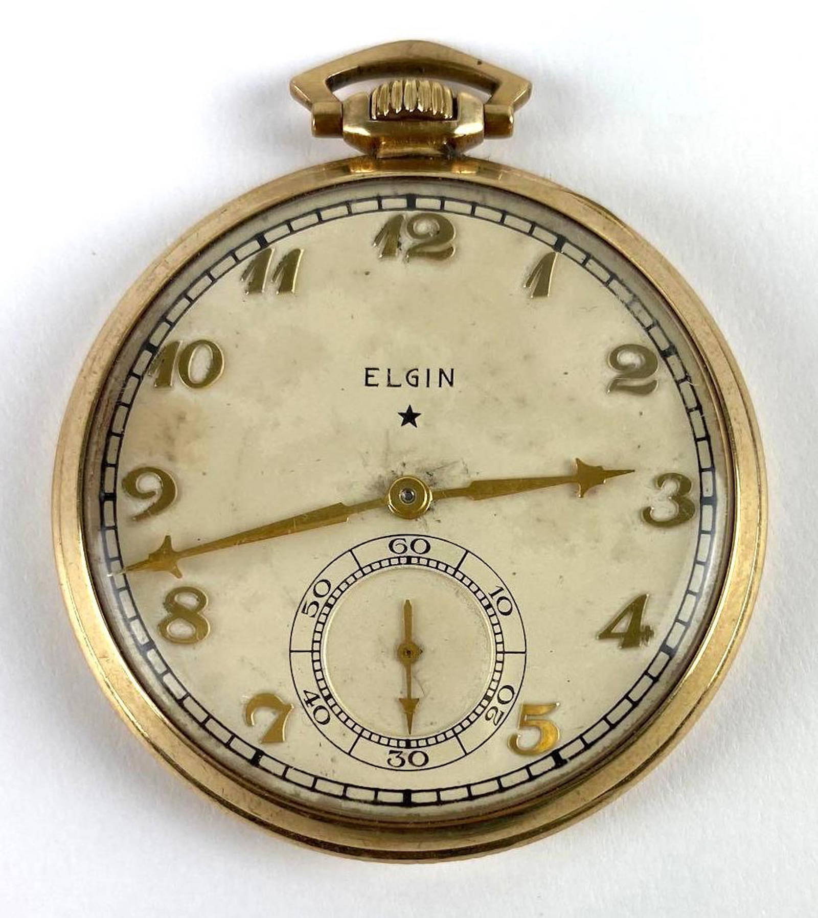 Antique Elgin 10k Gold Filled Open Face Pocket Watch Auction