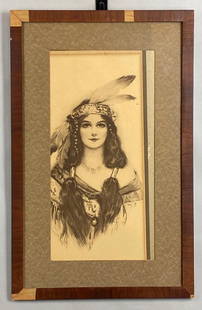 1911 John Knowles Hare The Indian Romance Lithograph Print Auction