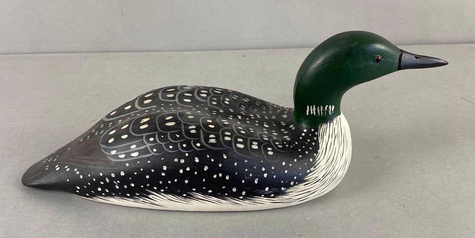 Nancy Peterson Wood Duck Decoy Common Loon Auction