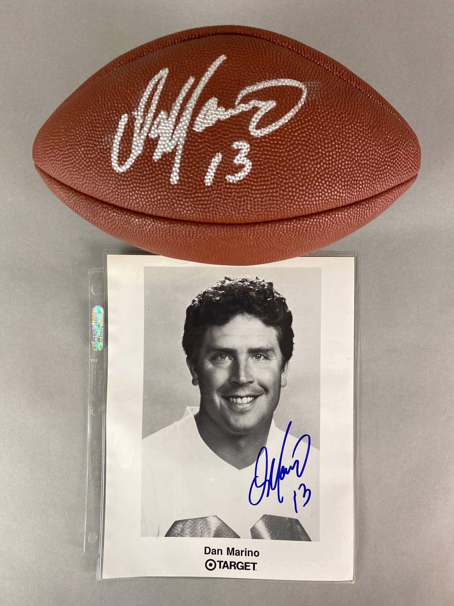 Dan Marino Signed Football And Target Photo Auction