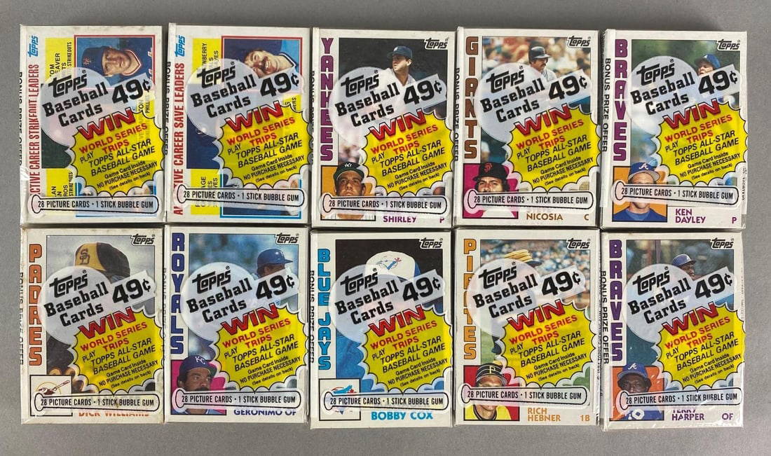 10 - 1984 Topps Baseball Unopened Cello Packs Auction