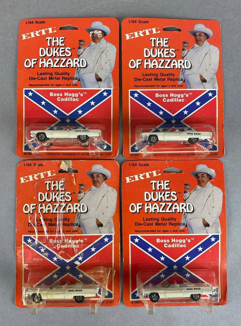Group Of 4 1981 Ertl Dukes Of Hazzard Die Cast Boss Hoggs Cadillac Auction