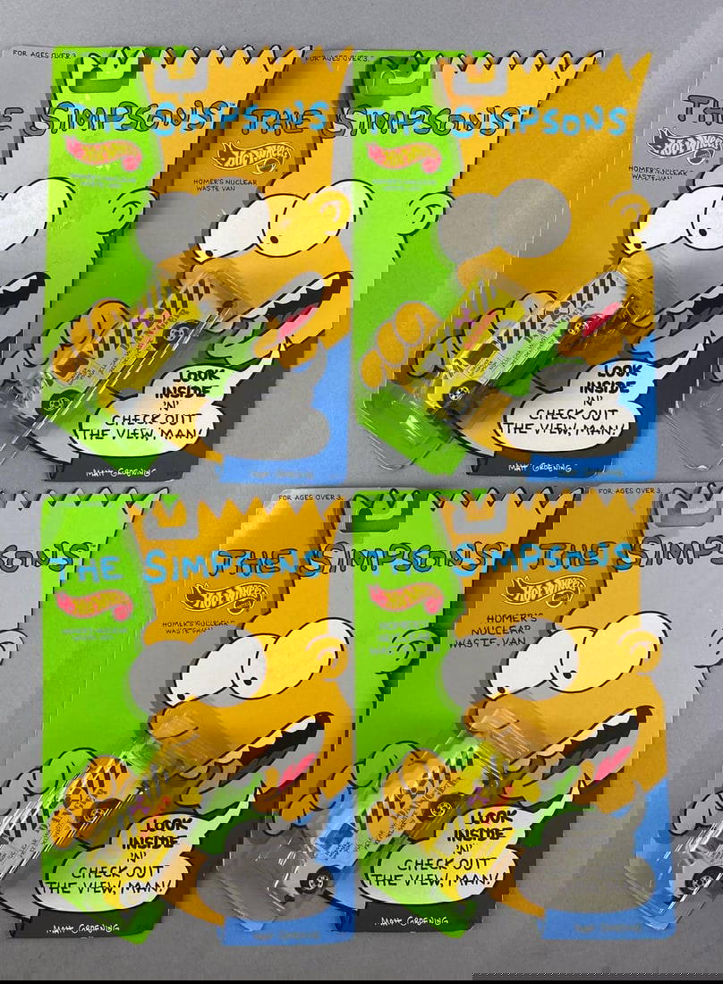 Group Of 4 Hot Wheels The Simpsons Homers Nuclear Waste Van Die-cast ...