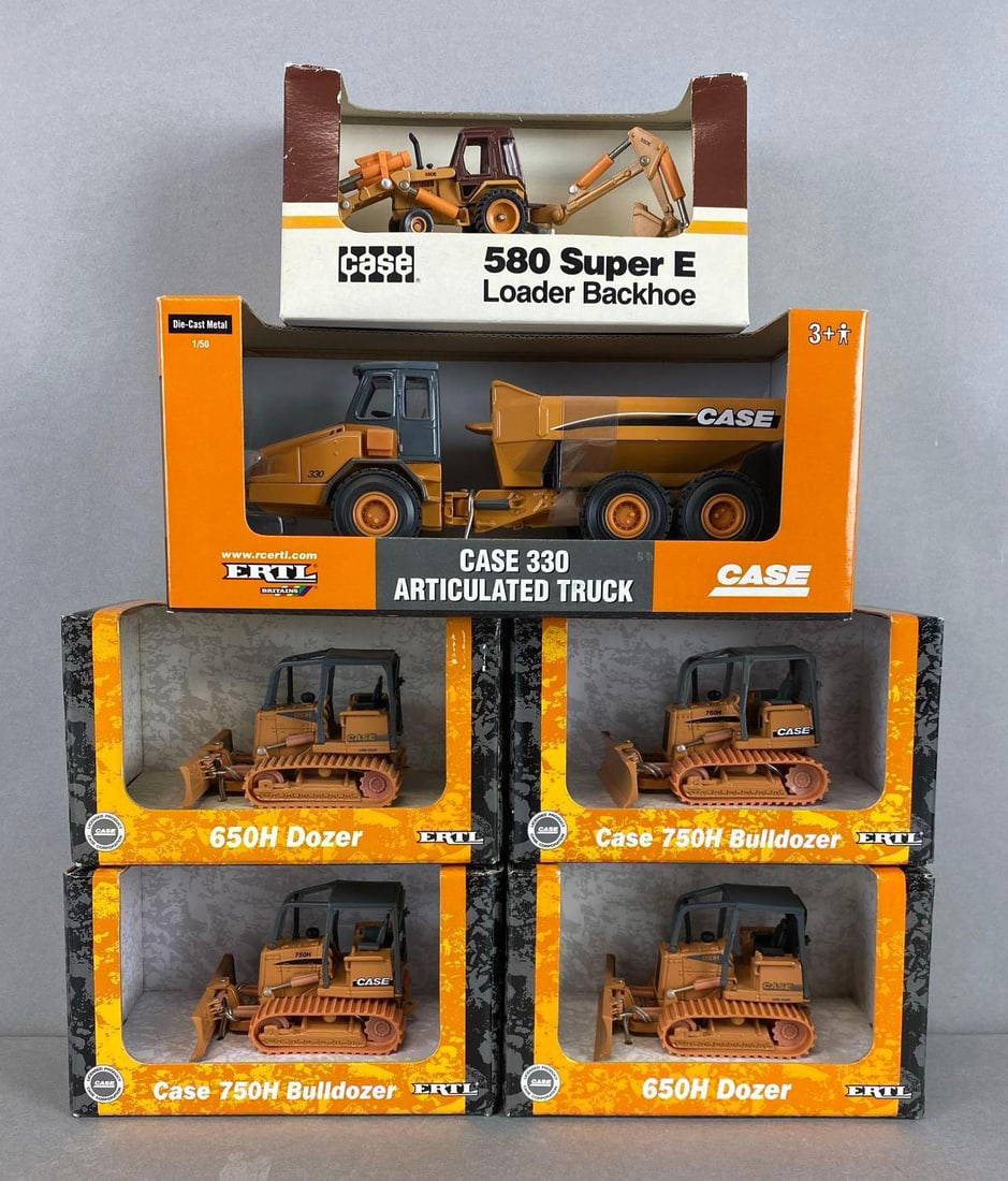 Group Of 6 Assorted Ertl Case Die-cast Heavy Equipment Auction