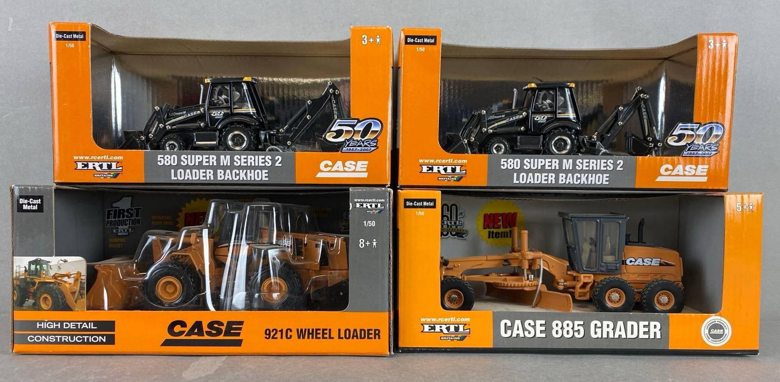 Group Of 4 Assorted Ertl Case Die-cast Heavy Equipment Auction
