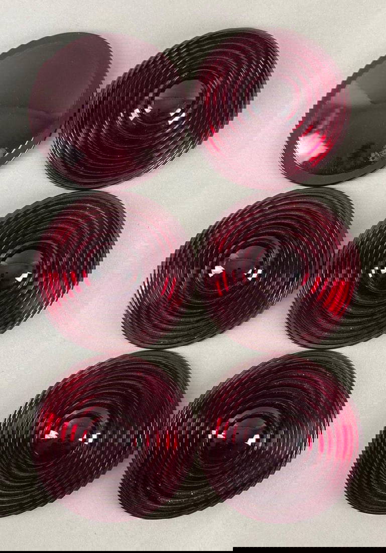 Group Of 6 Red Glass Railroad Lantern Lenses Auction