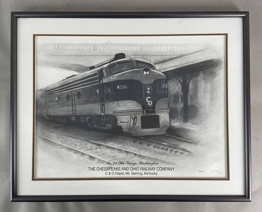 Tom Byron Limited Edition C And O Railway Locomotive Lithograph Auction