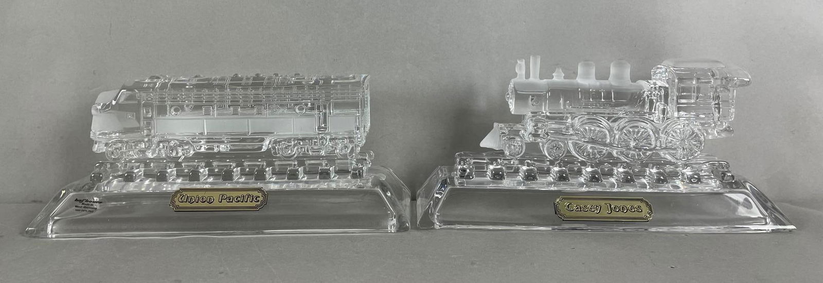 Group Of 2 Hofbauer Lead Crystal Locomotives Auction