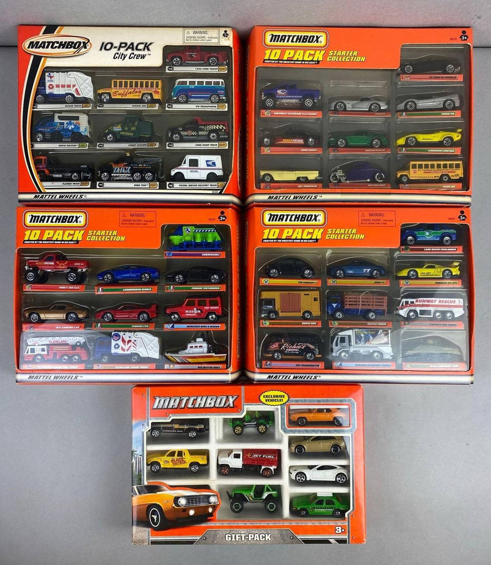 Group Of 5 Mattel Matchbox Die-cast Cars Gift Sets Auction