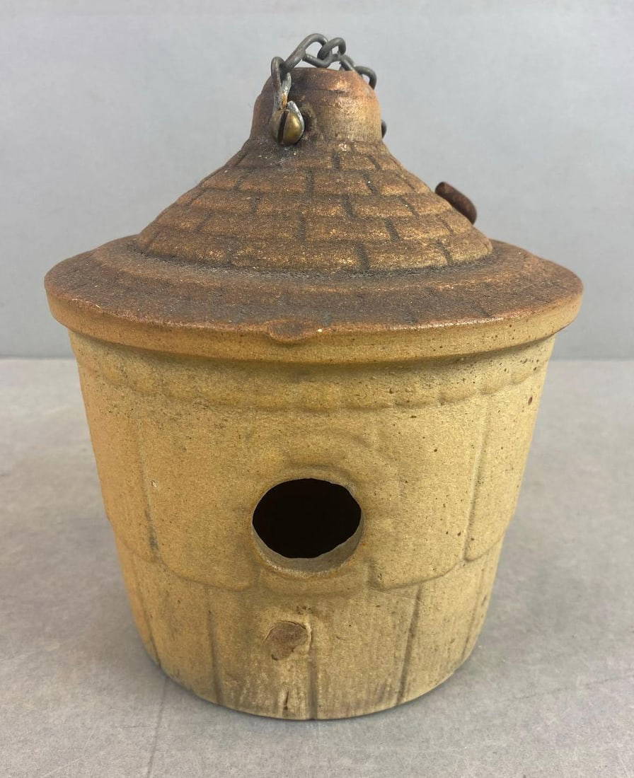 Reproduction Lunchtime Pottery Stoneware Bird House Auction