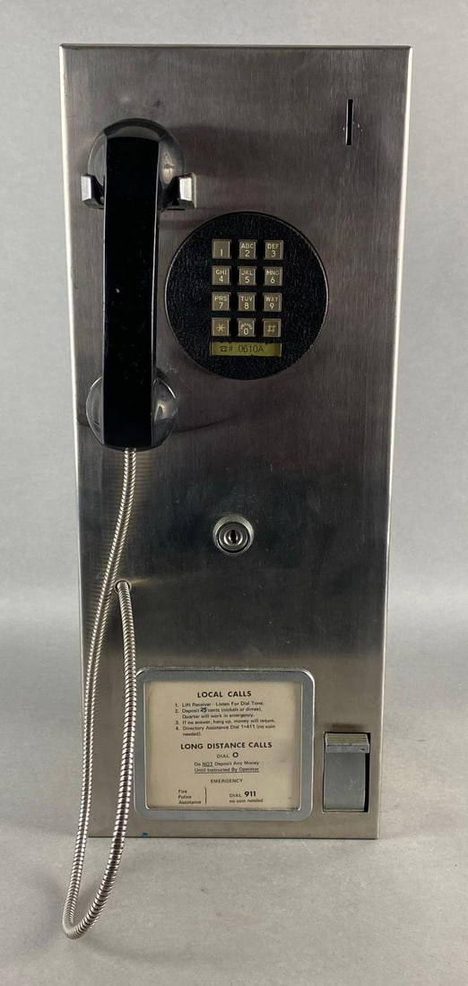 Vintage Metal Wall Hanging Payphone Auction