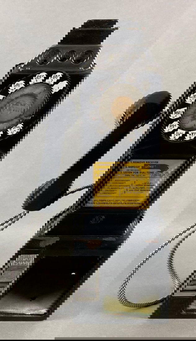 Vintage Bell System Metal Wall Hanging Rotary Payphone Auction