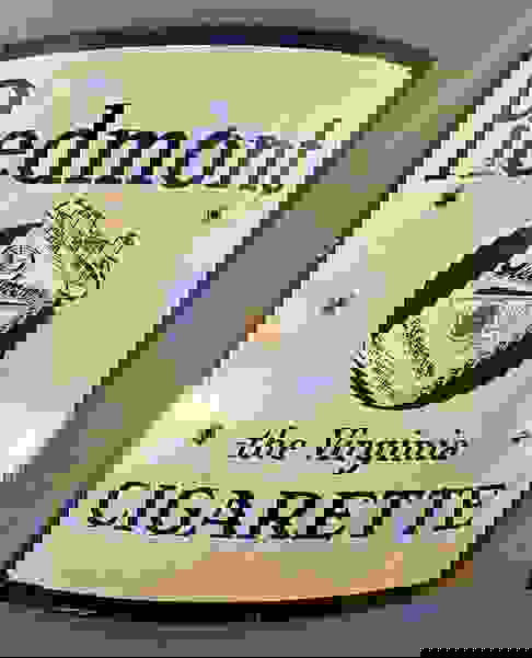 Piedmont Cigarette Porcelain Advertising Sign Auction