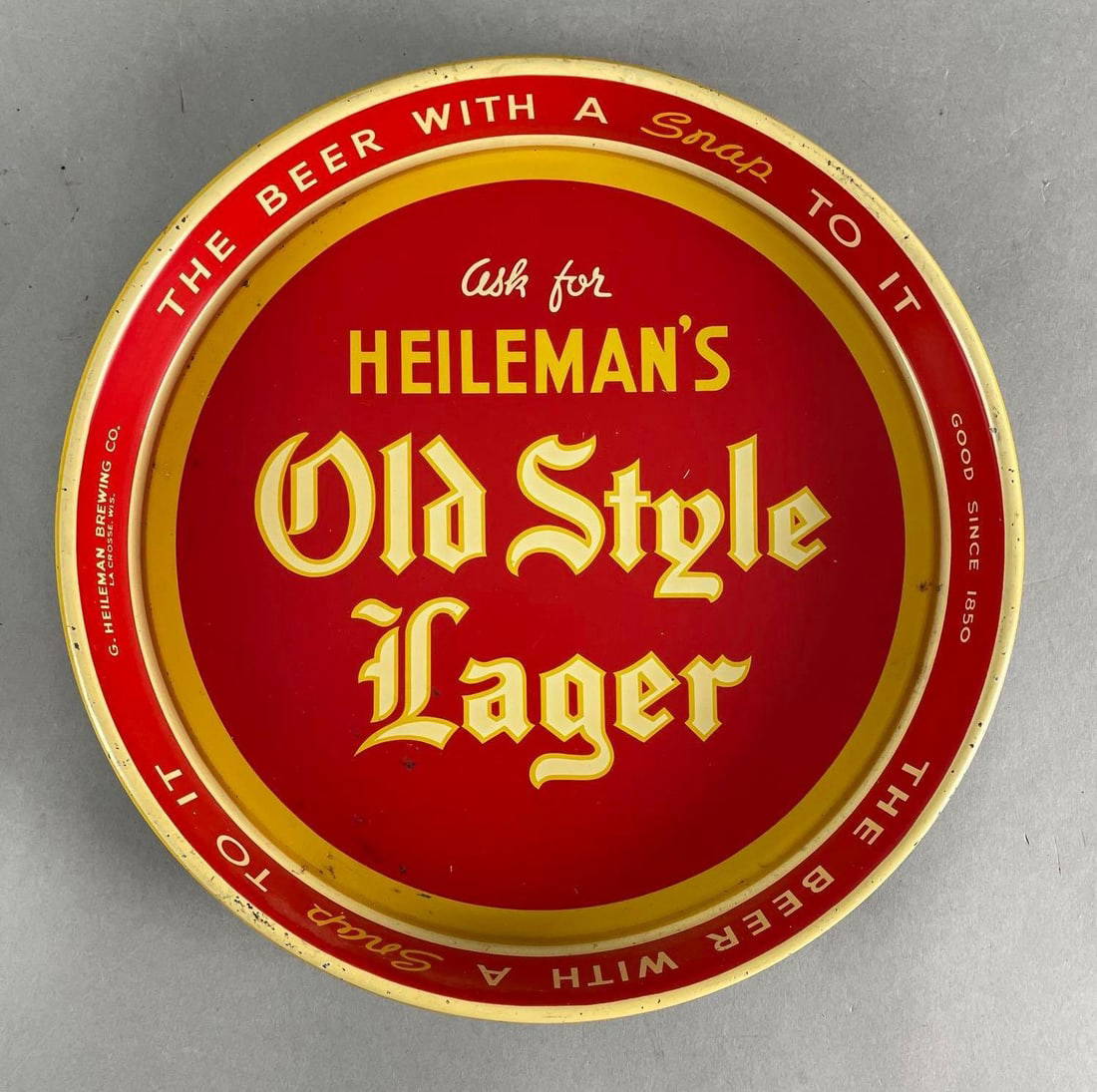 Vintage Old Style Lager Beer Advertising Tray Auction