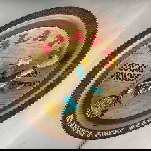 Vintage Blatz Beer Unicycle Light Up Motion Advertising Sign