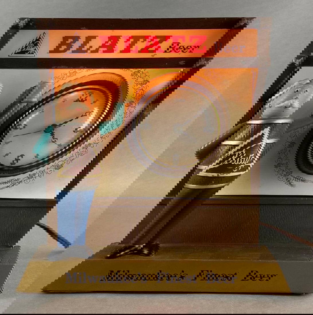 Blatz Beer Light-up Advertising Clock Auction